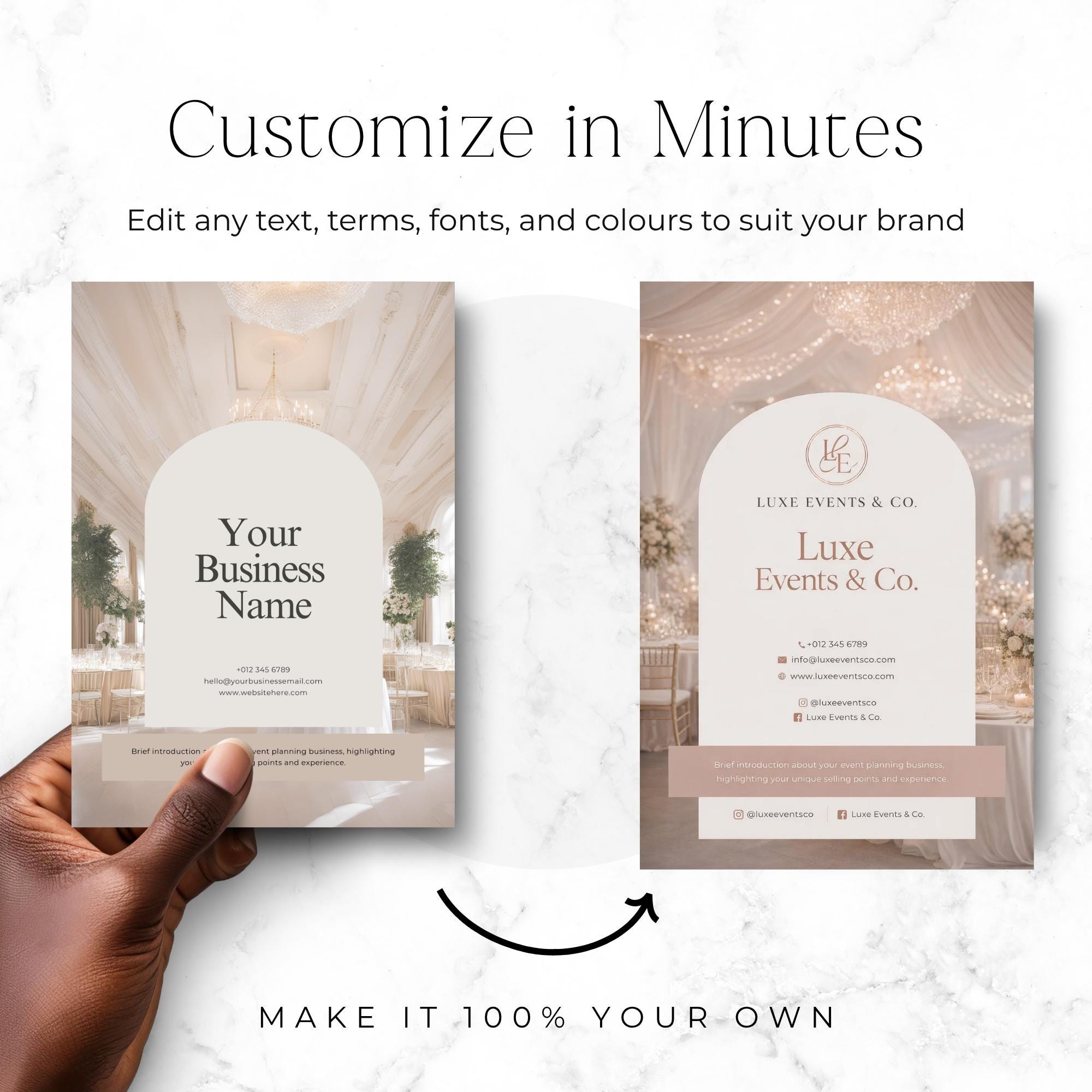 Event Planner Price List Template, Editable Pricing Guide, Professional ...
