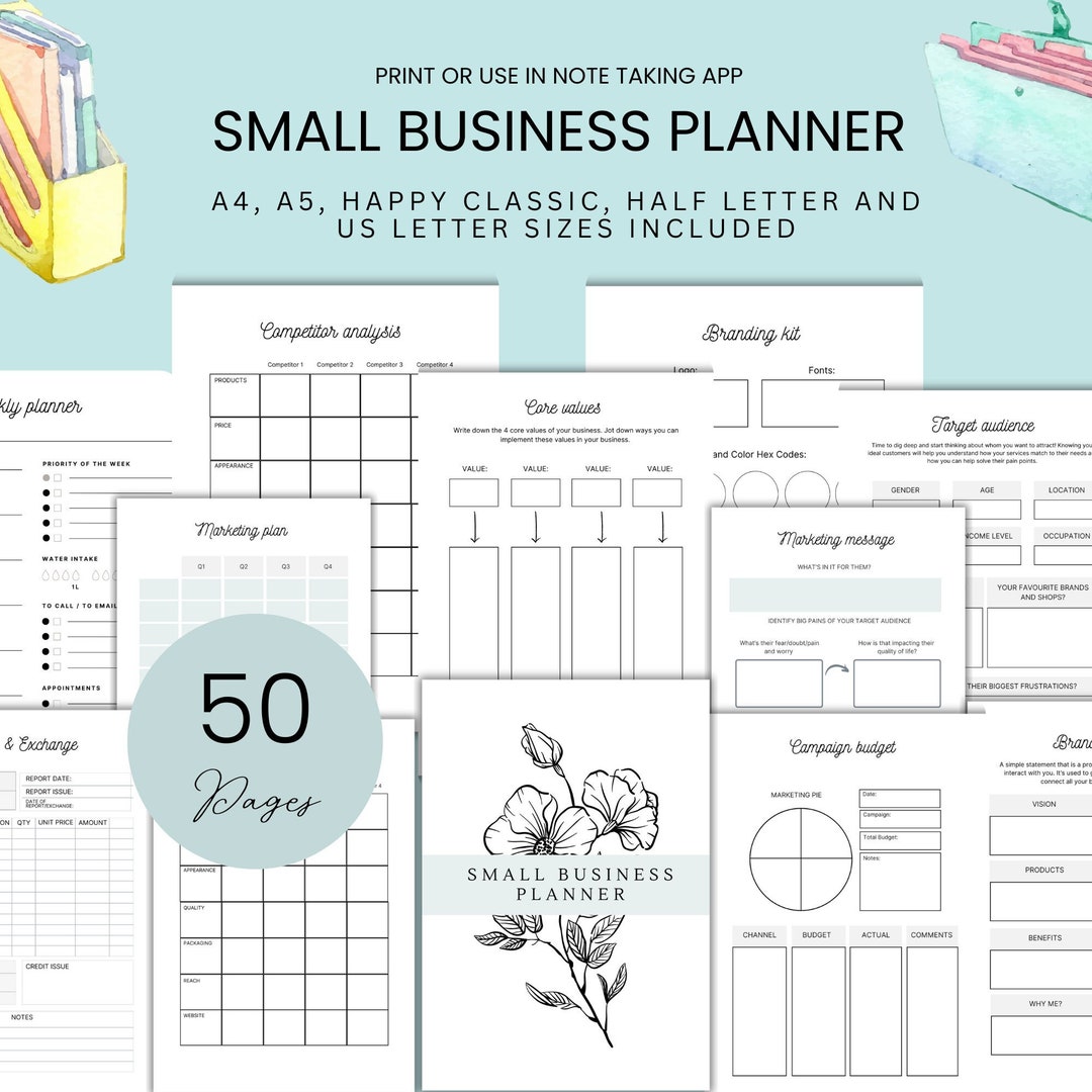 Small Business Planner Bundle for Small Business Management Printable ...