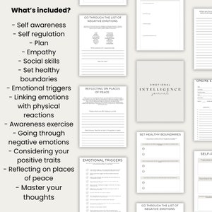 Emotional Intelligence Journal Self Awareness Planner Self Regulation ...