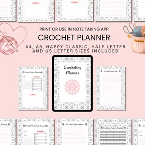 Printable Crochet Planner for Crocheting Record Log of Crochet Project ...