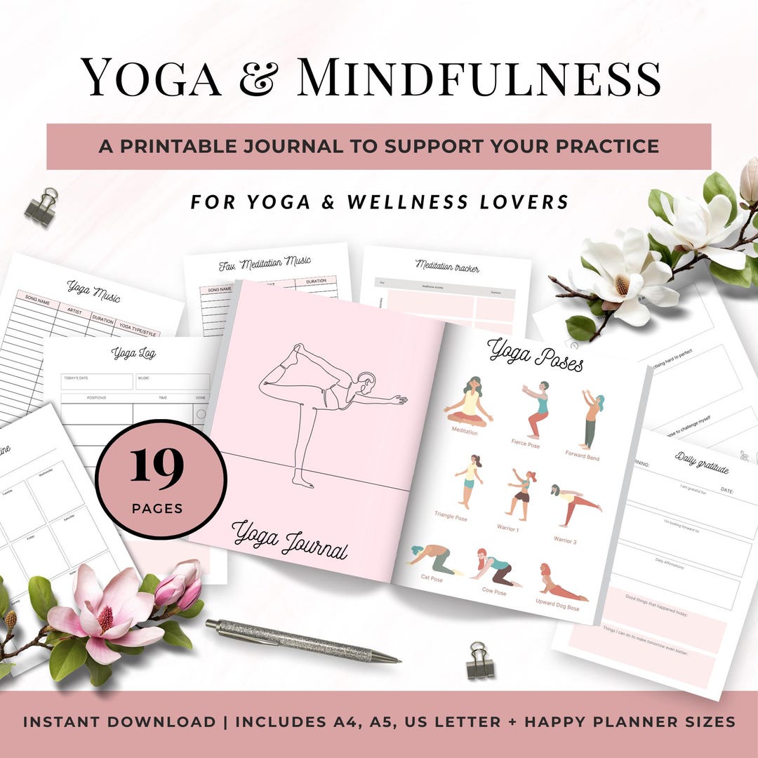 Yoga Journal Printable, Digital Yoga Planner for Daily Practice, Yoga ...