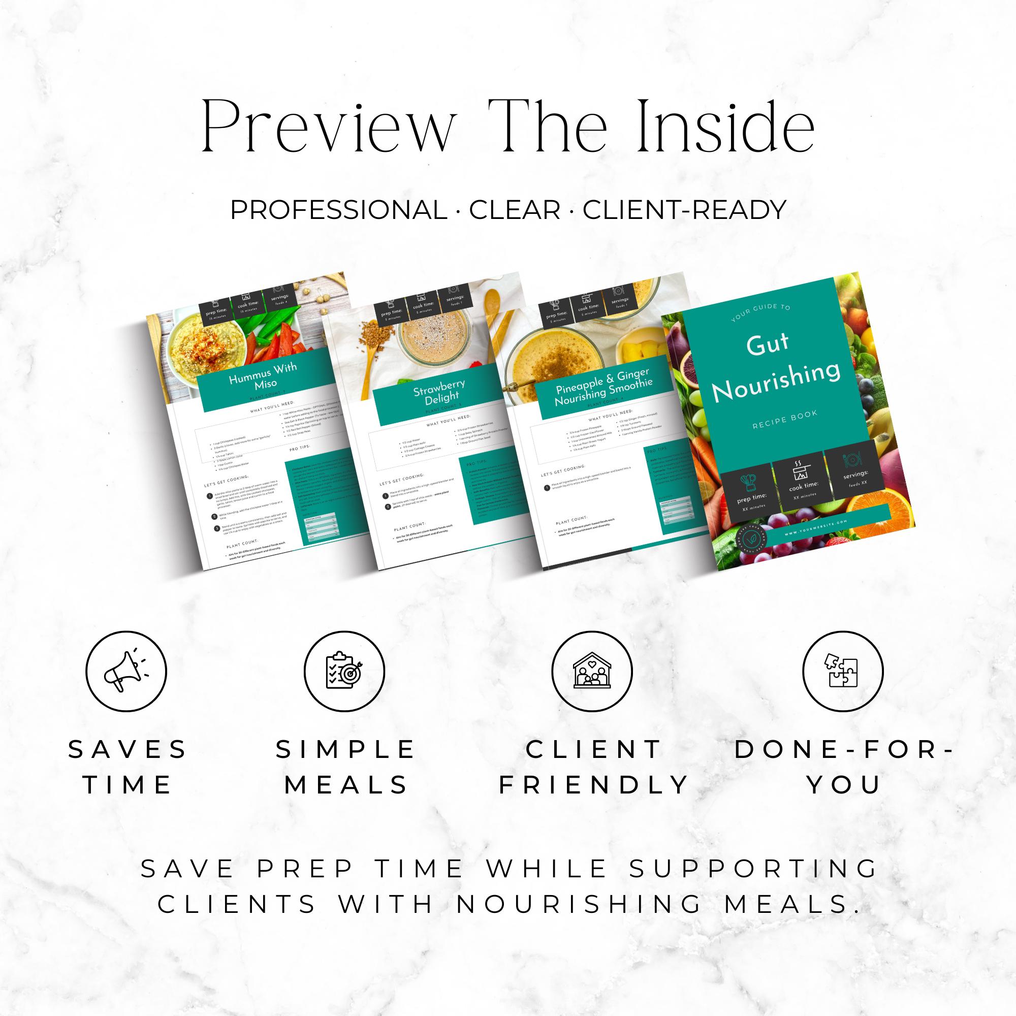 Editable Gut Health Recipe Book Canva Template, Nutrition Coach Lead ...