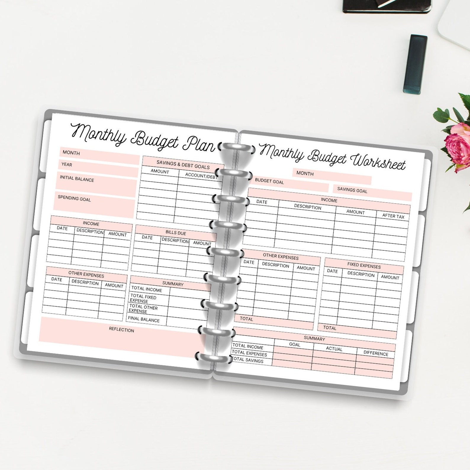 Budget Planner Printable Finance Planner Digital Budgeting Journal for ...