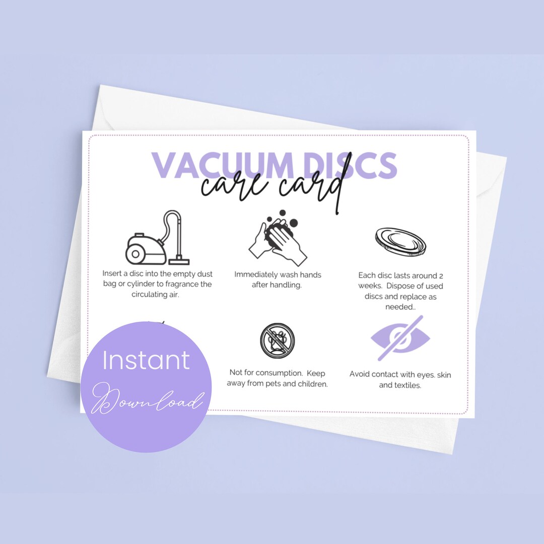 Vacuum Disc Care Card for Vacuum Discs Warning Vacuum Disc Template ...