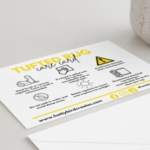 Editable Tufted Rug Care Card Template Handmade Rug Instructions ...