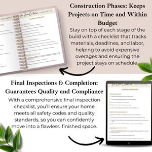 New Home Construction Checklist, Printable Building Organizer, Home ...