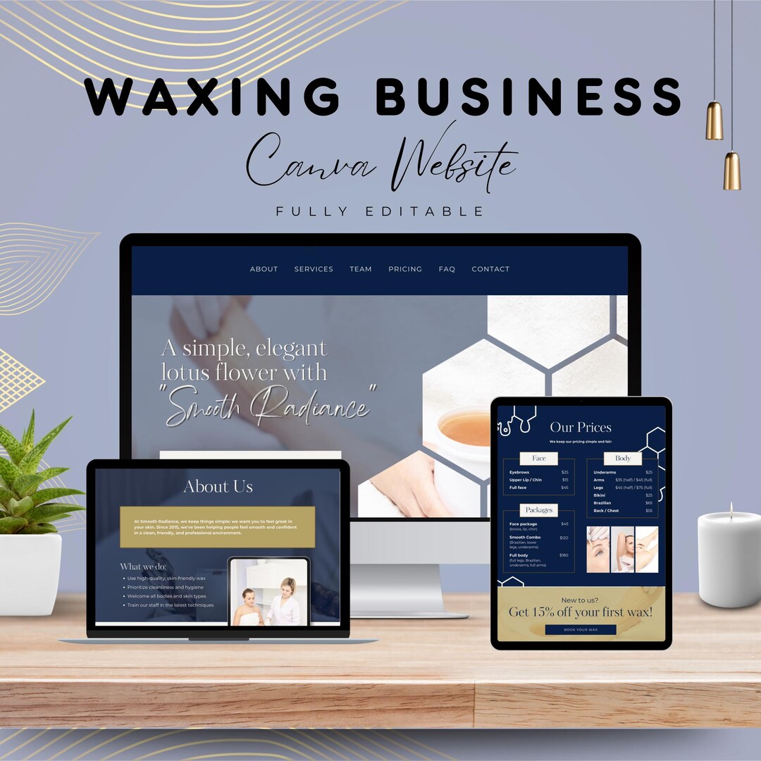 Esthetician Website Template Canva Customizable Beauty Salon Web Design ...