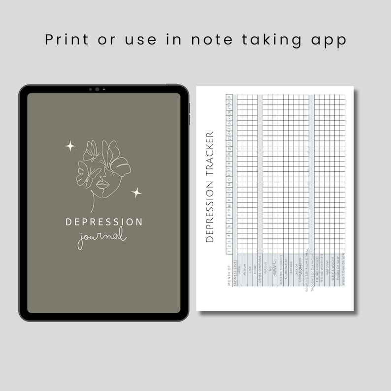 Depression Journal Printable Mental Health Planner Wellbeing Goodnotes ...