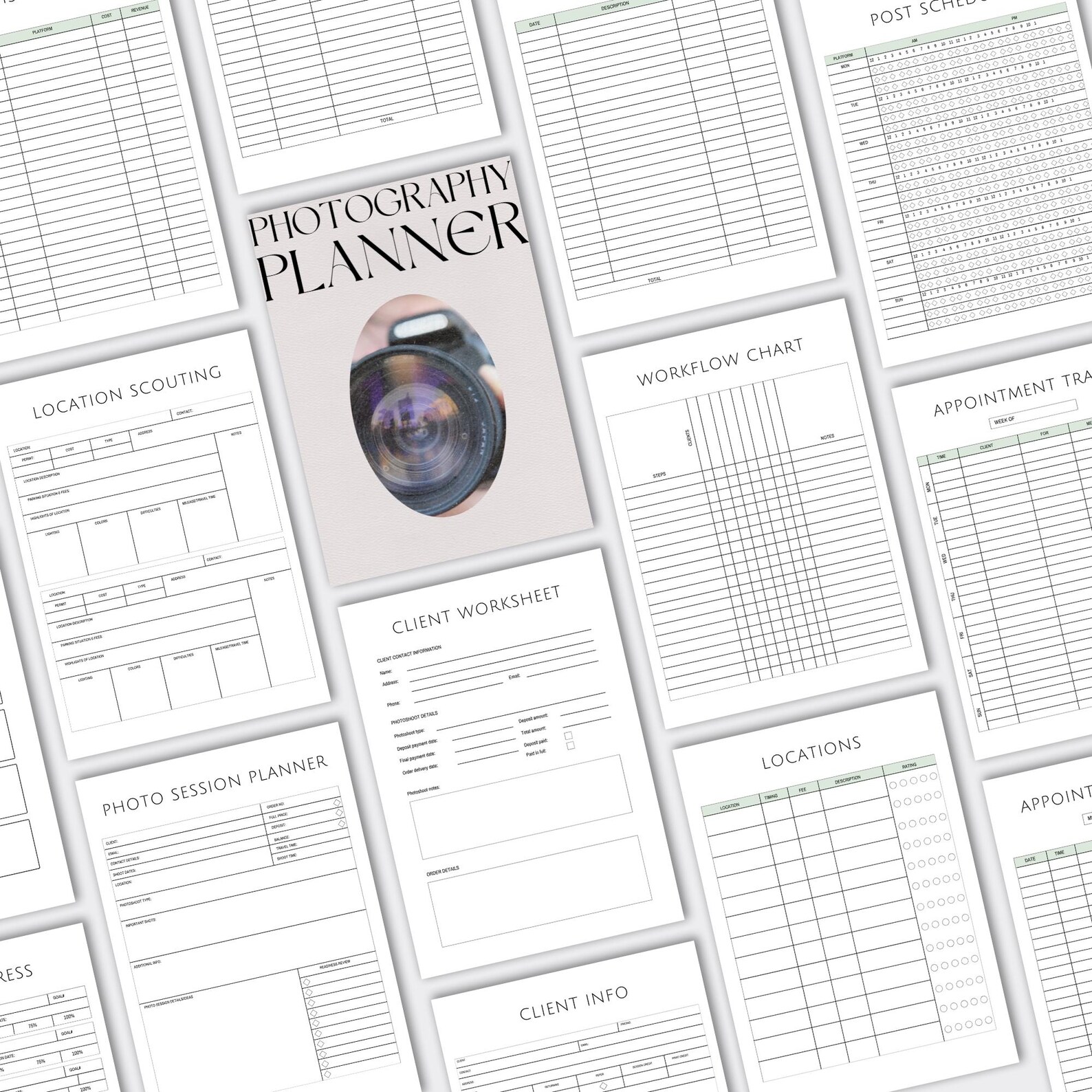 Photography Planner Printable Photographer Session Planner Photography ...