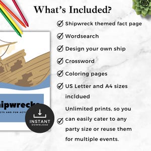 Shipwreck Activity Pack for Children Printable Ship Coloring Pages Ship ...