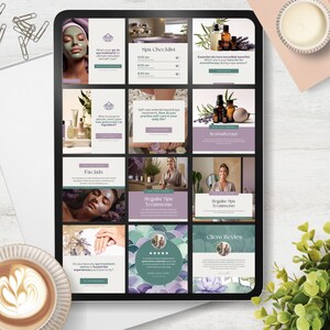 Spa Business Instagram Post Templates Esthetician Social Media Posts ...