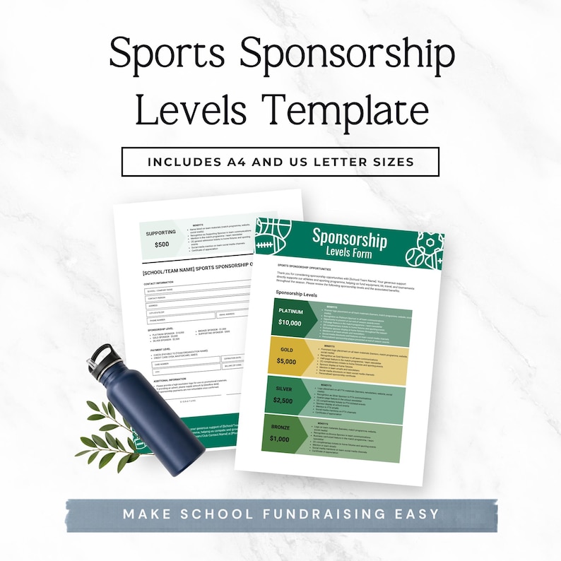 Sports Sponsorship Template Canva Editable, School Team Fundraiser ...