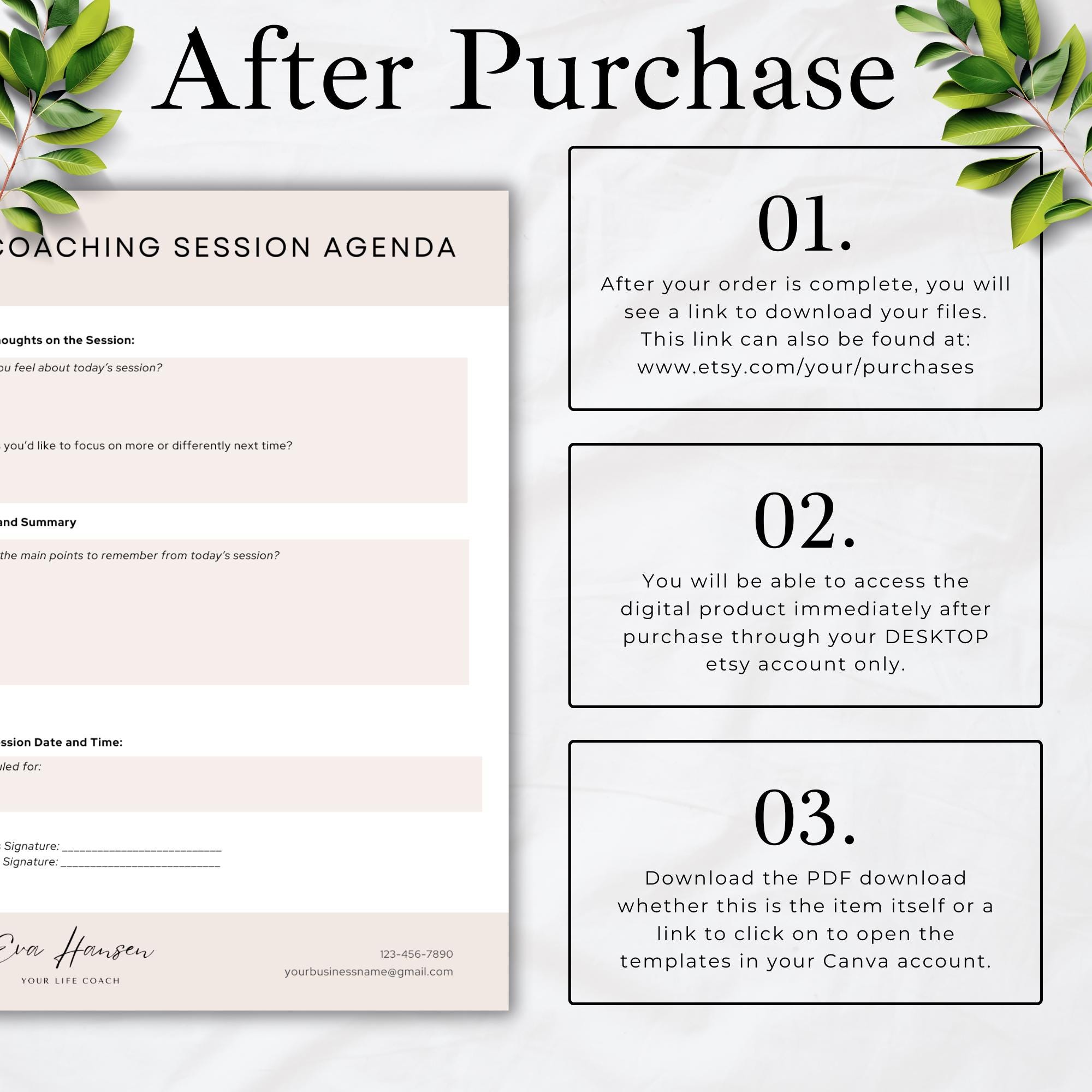 Coaching Session Template, Printable Worksheets for Coaches, Editable ...