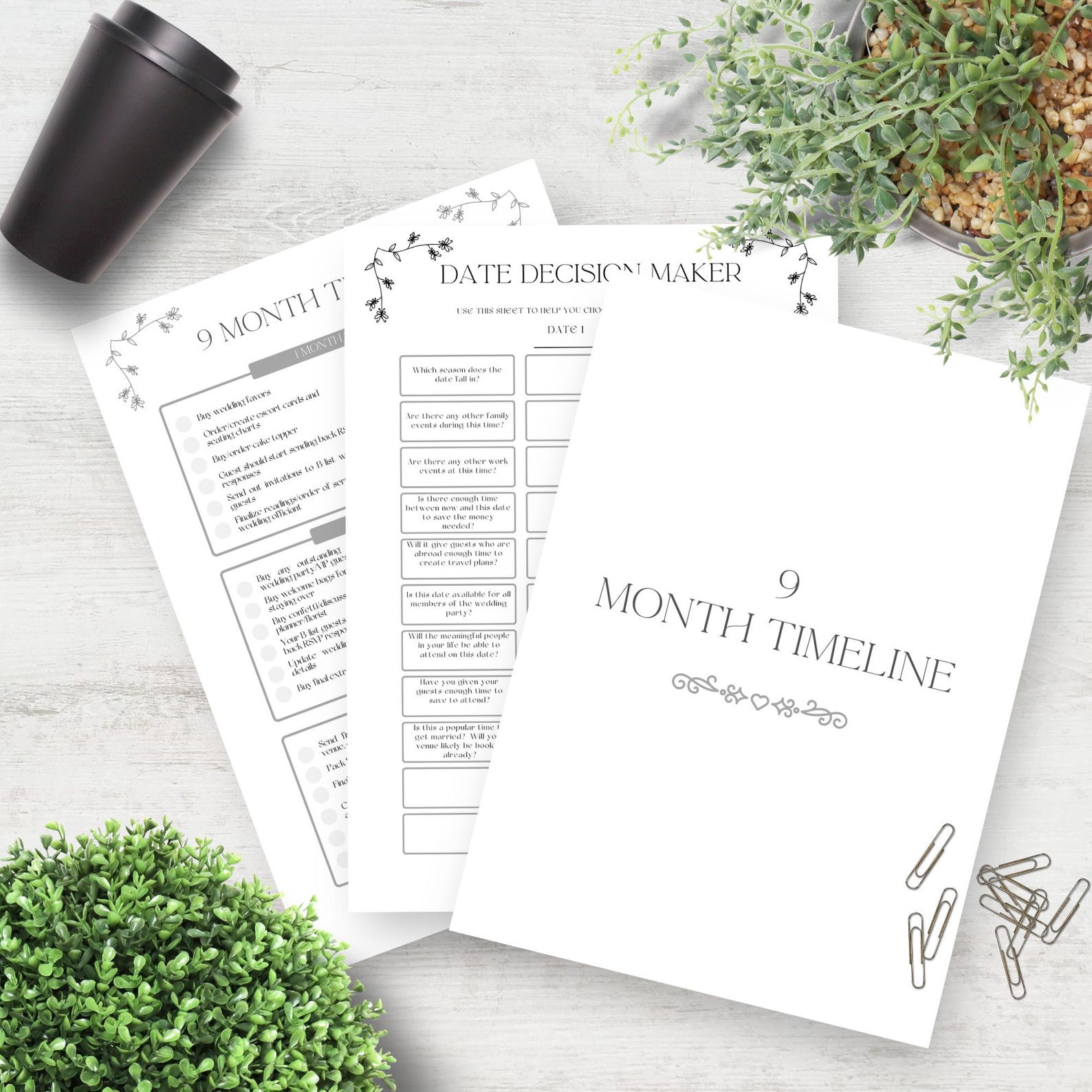 Editable Wedding Countdown Checklist Canva, Bride Wedding Planner ...