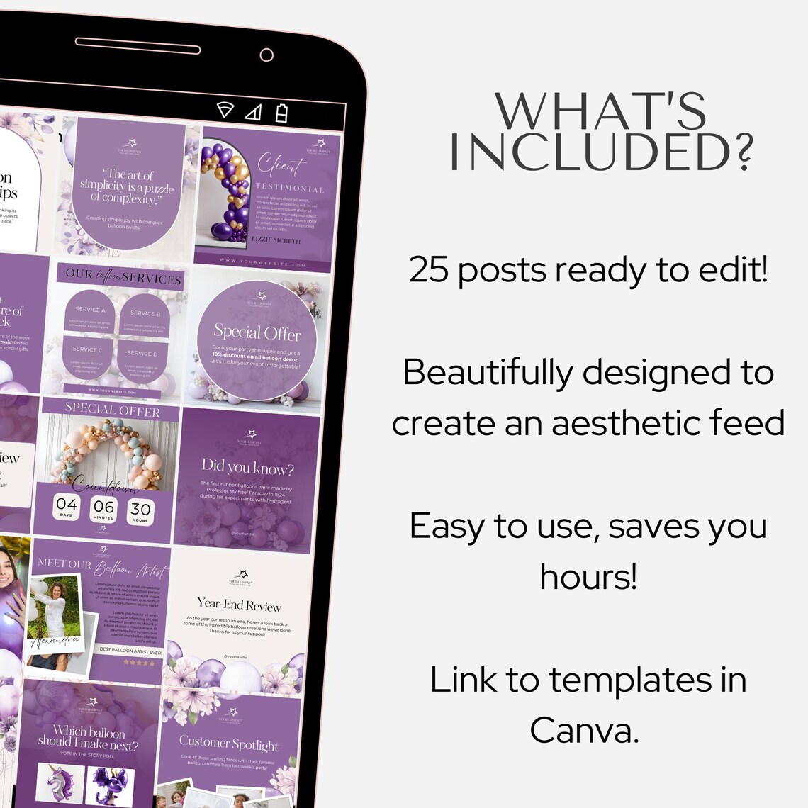 Balloon Artist Instagram Templates, Balloon Business Social Media Posts ...