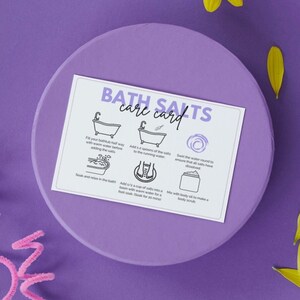 Bath Salts Care Card for Business Bath Salt Template Bath Soak Care ...
