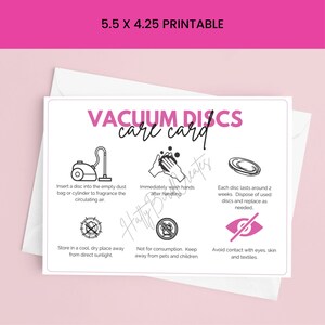 Vacuum Disc Care Card for Vacuum Discs Warning Vacuum Disc Template ...