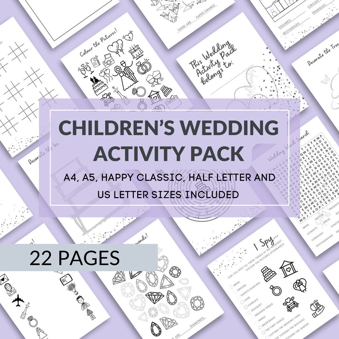 Kids Wedding Activity Book Wedding Activity Pack for Kids Printable ...