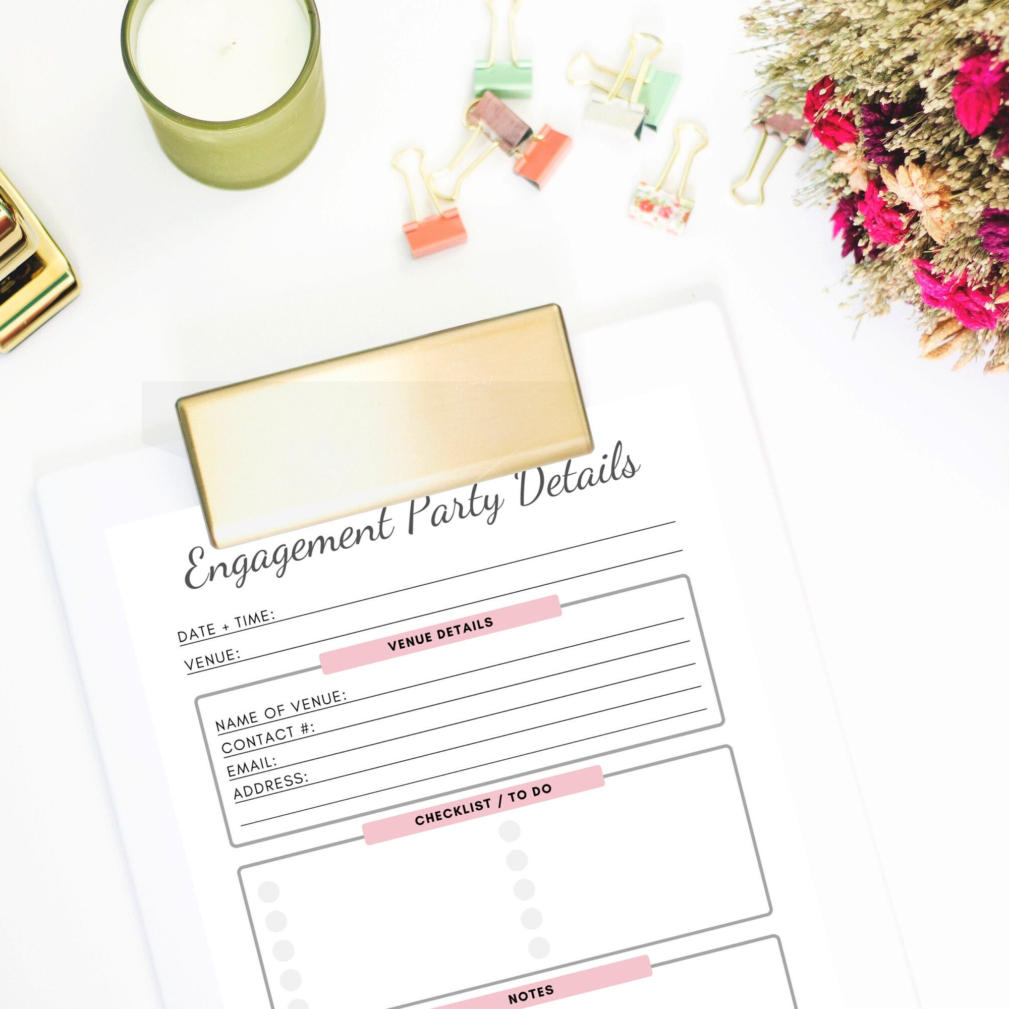 Engagement Party Planner Printable Wedding Planning Checklist | Free