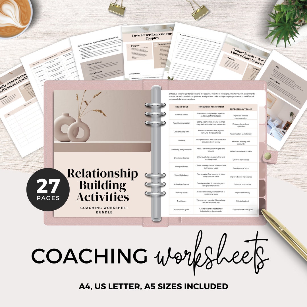 Couples Therapy Worksheet Bundle Relationship Coach Workbook Printable ...
