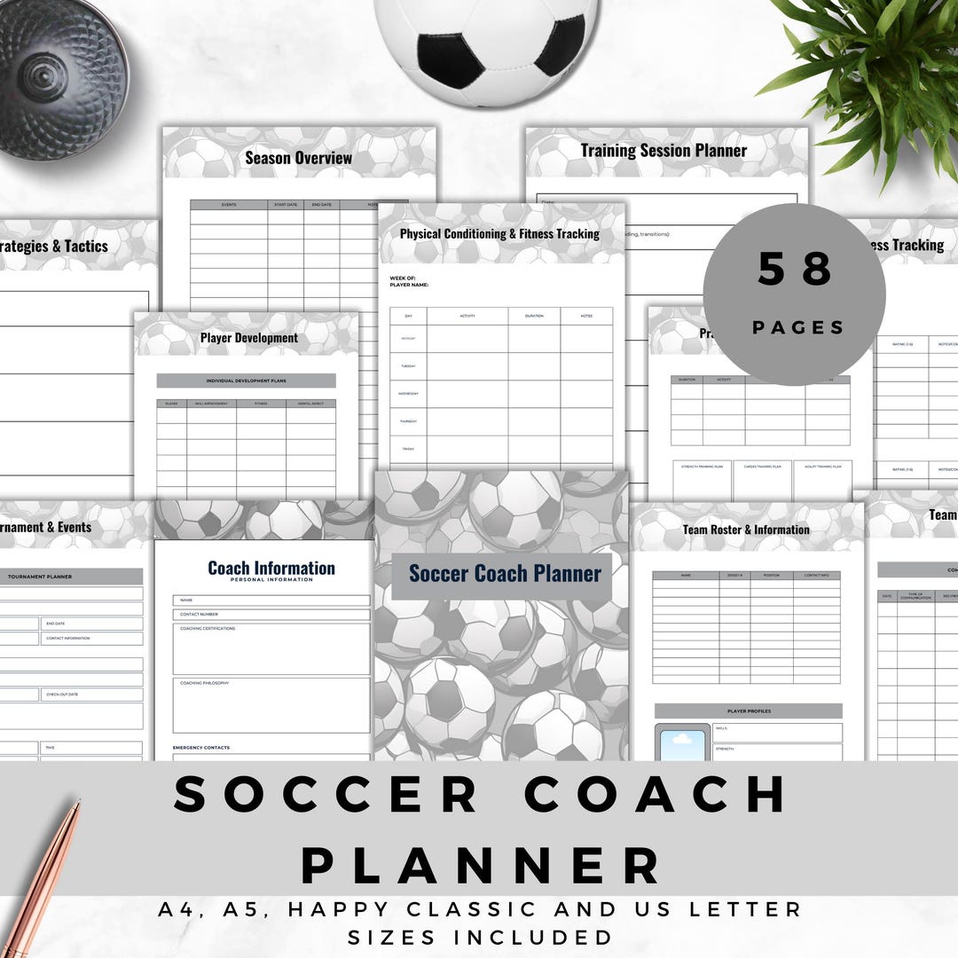 Soccer Coach Planner Printable Soccer Coaching Binder for Soccer ...