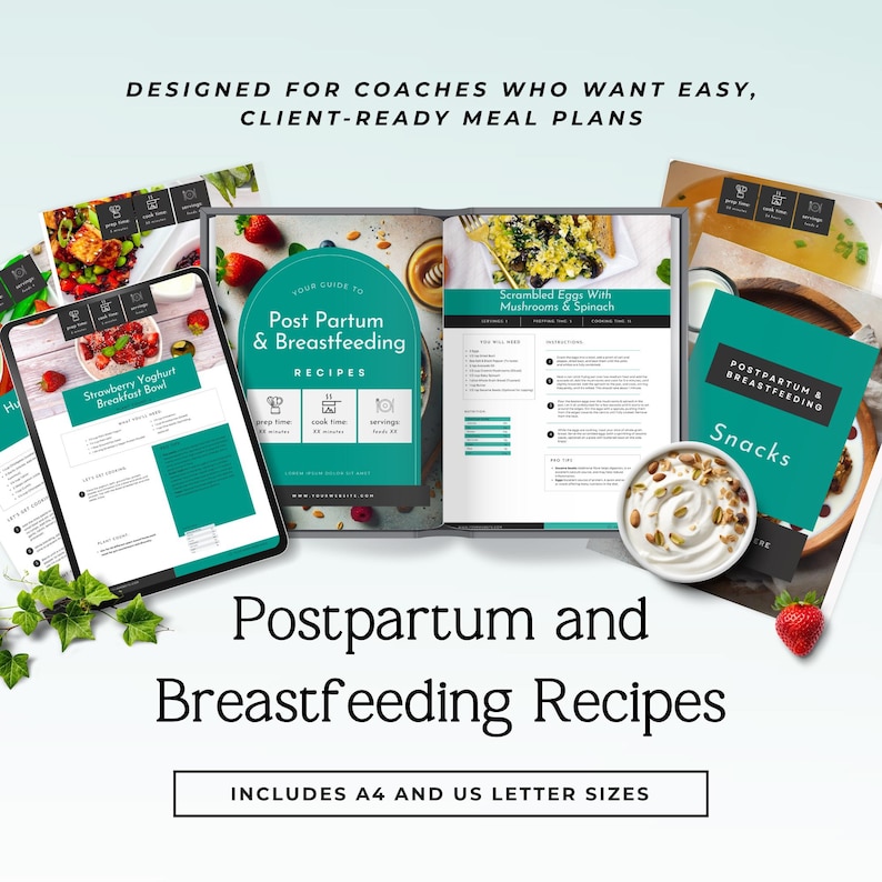 Editable Recipe Book Template Canva Postpartum Nutrition Ebook ...