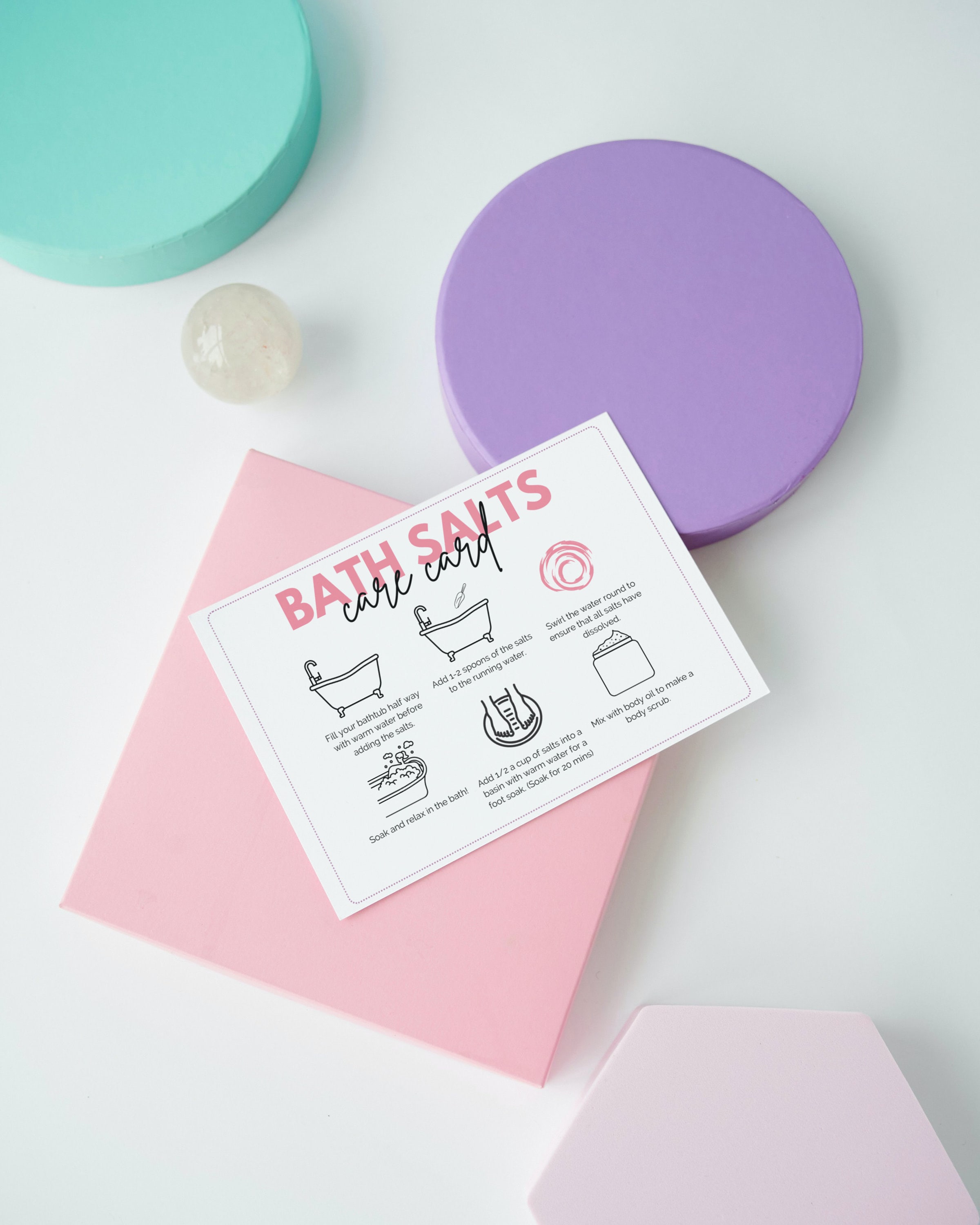 Bath Salts Care Card Bath Salt Template Bath Soak Care Card - Etsy