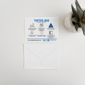 Editable Tufted Rug Care Card Template Handmade Rug Instructions ...