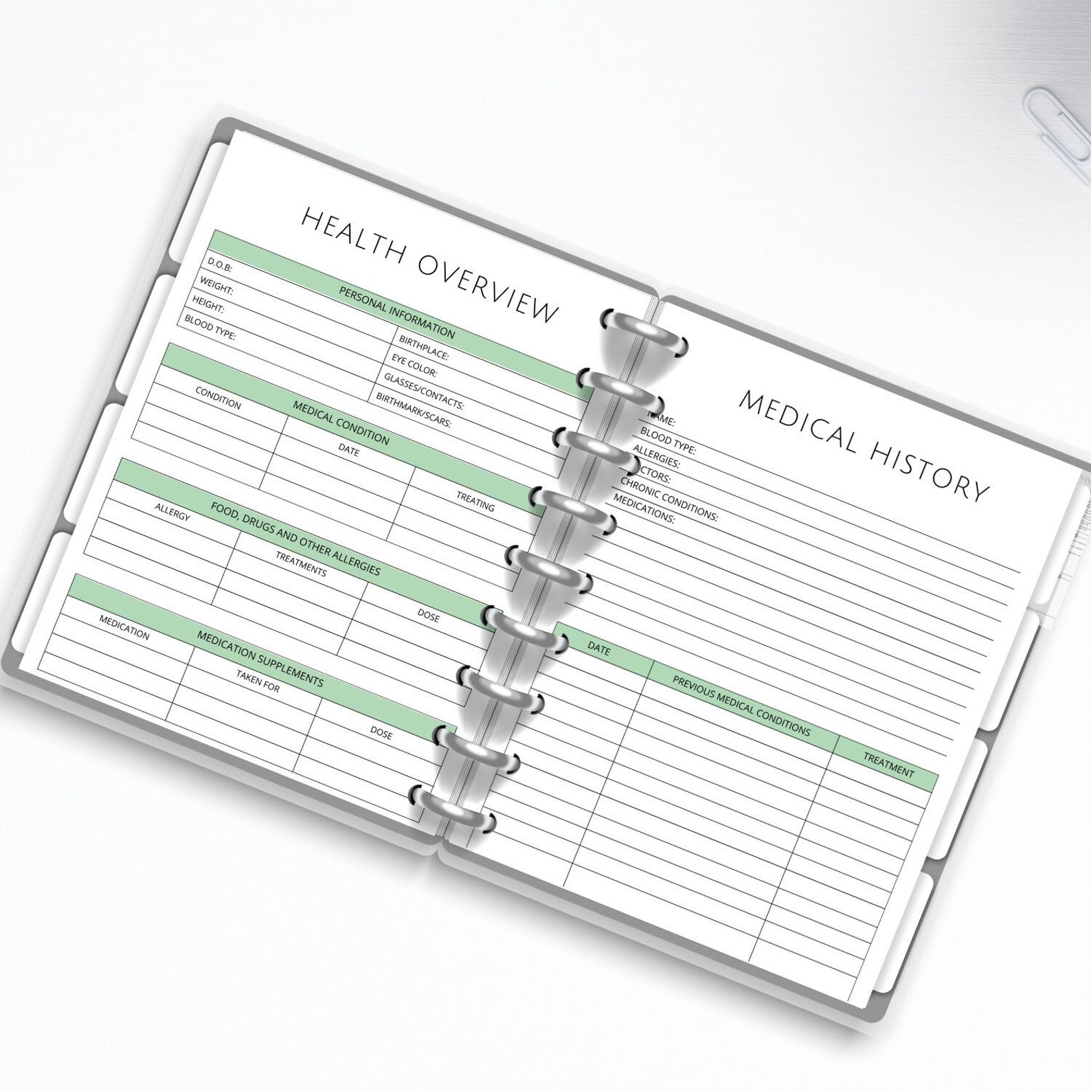 Nutrition Log Printable Planner for Nutrition Tracker Food Log Meal ...