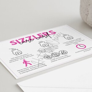 Salt Sizzlers Care Card Printable Safety Guide Simmering Granules ...