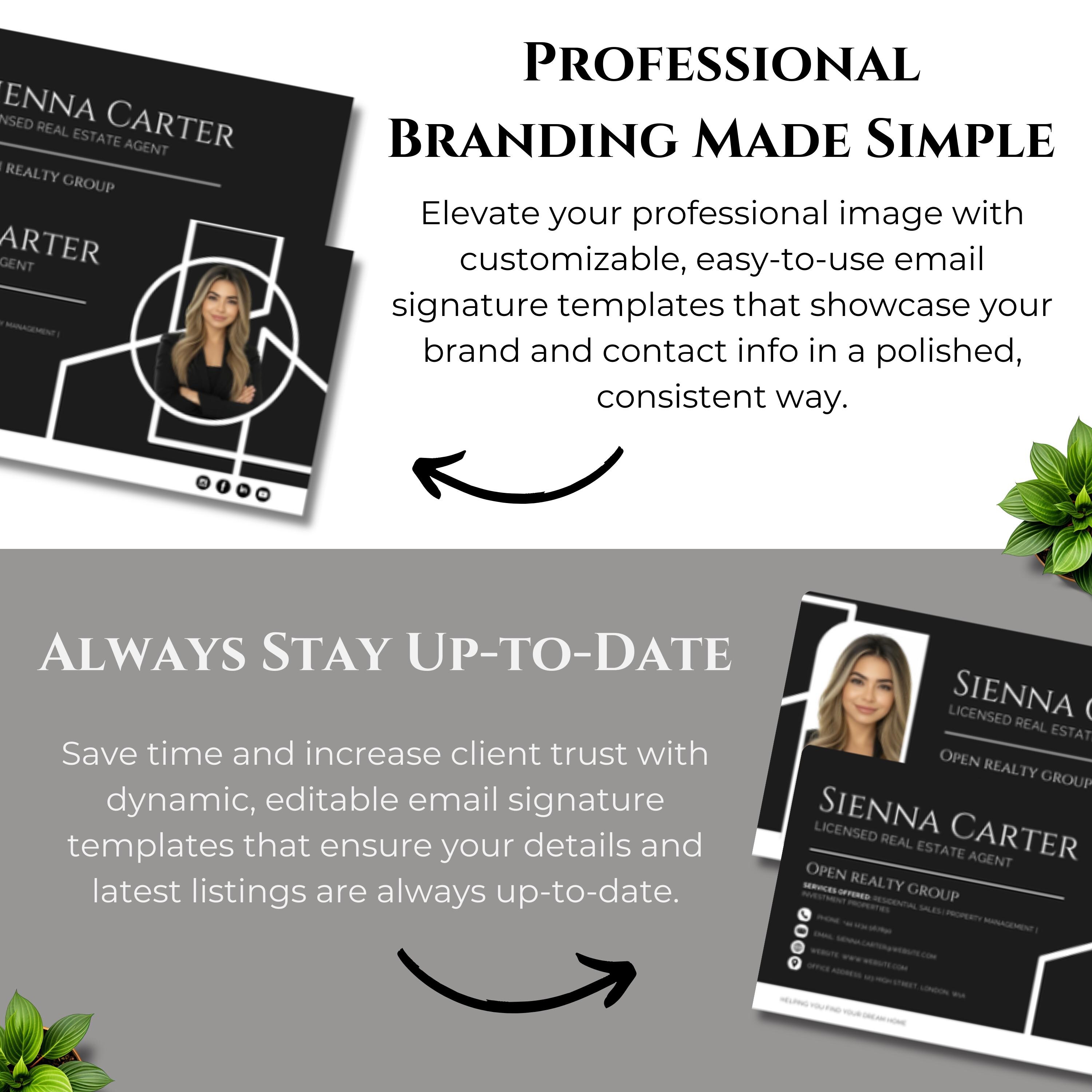 Realtor Email Signature Template, Elegant Gmail Signature, Editable ...