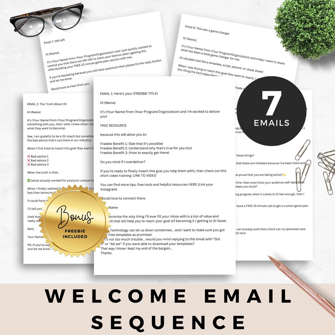 Coaching Email Welcome Sequence Templates | Editable Swipe File for ...