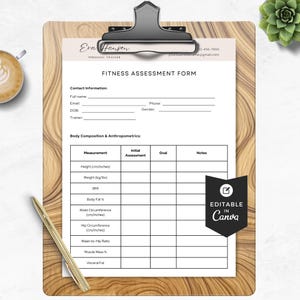 Personal Trainer Client Fitness Assessment Forms Editable Personal ...
