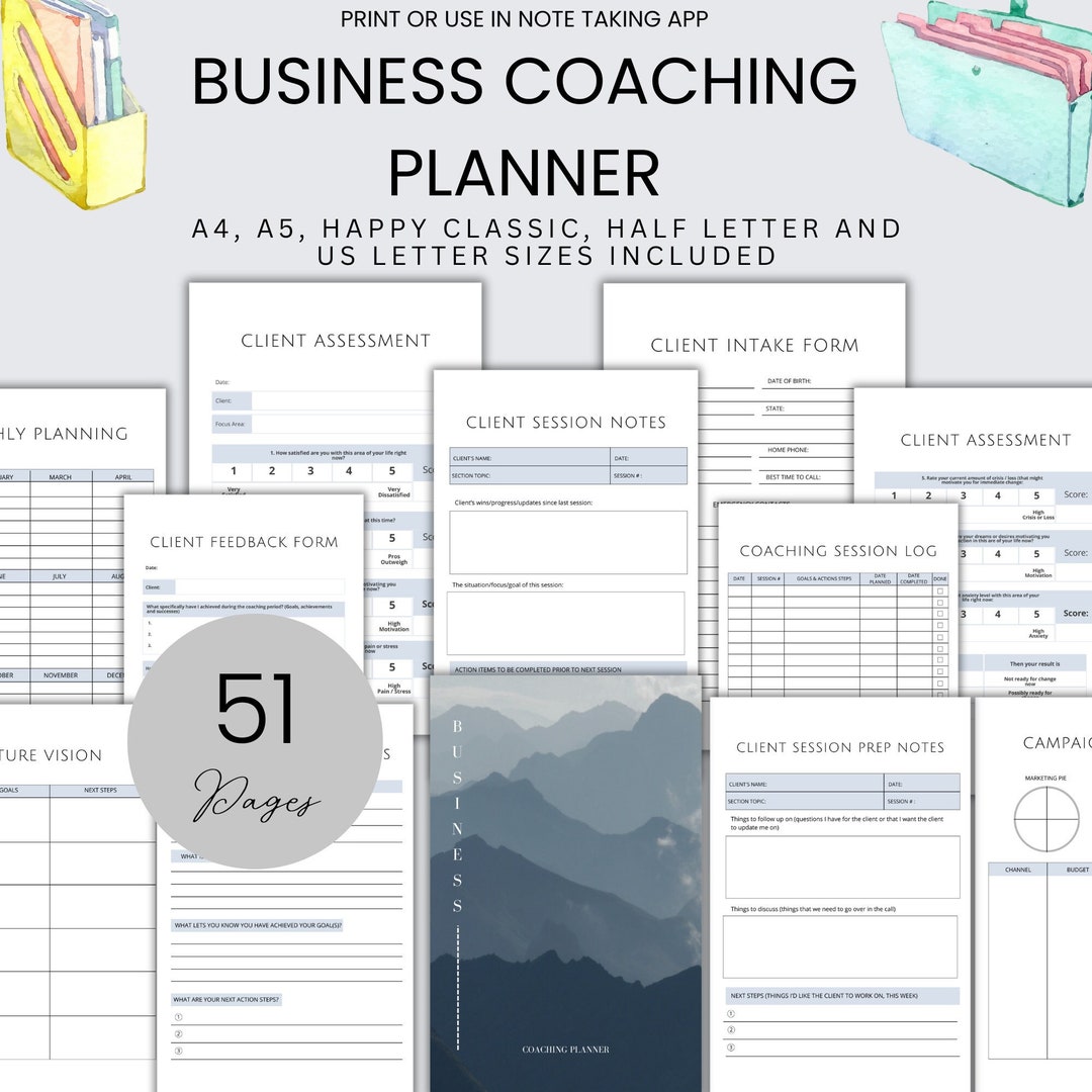 Business Coaching Planner Life Coach Printable Coaching Worksheet for ...