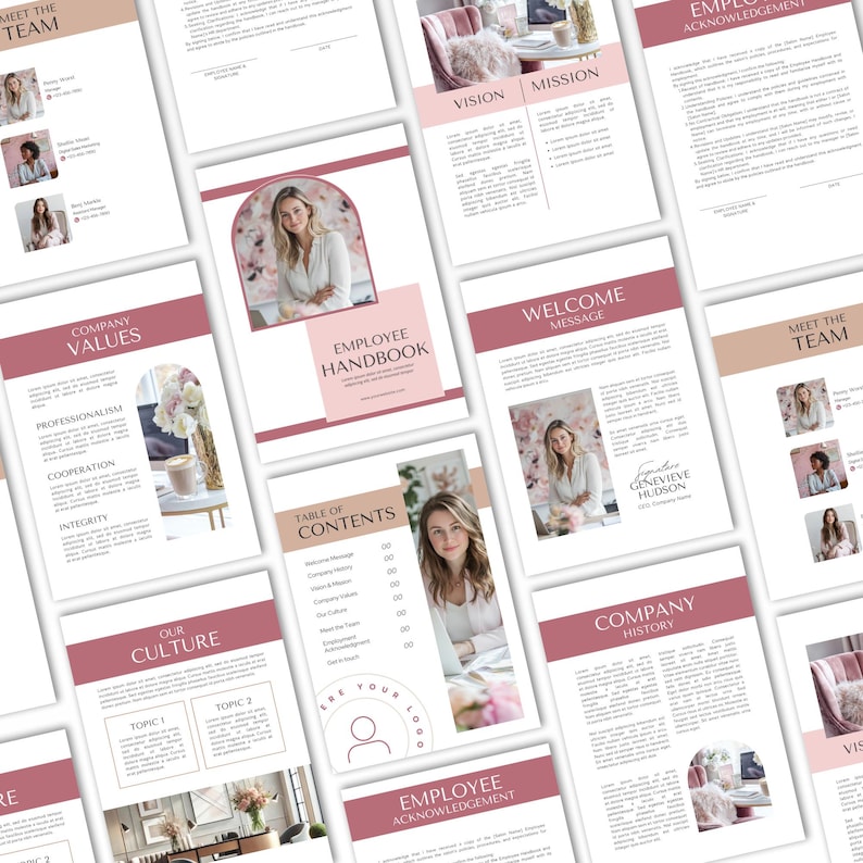 Salon Employee Handbook Template, Editable Staff Onboarding Manual ...