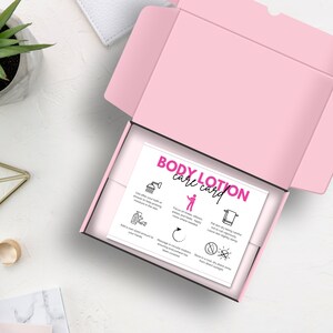 Body Lotion Care Card Body Butter Guide Lotion Bar Care Card ...