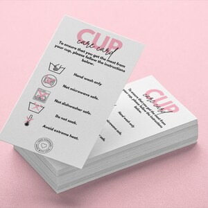 Cup Care Instructions Travel Mug Care Card Tumbler Printable Drinkwear ...