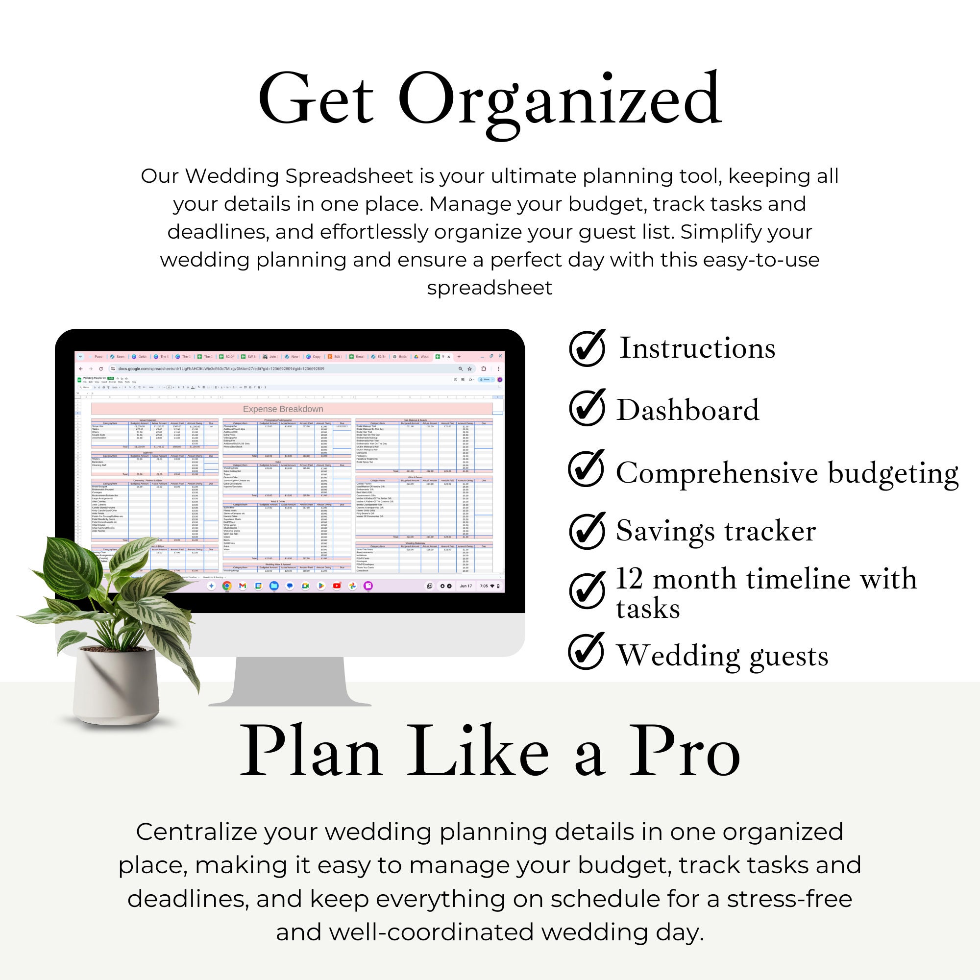 Wedding Planner Printable Wedding Organiser Bride Checklist Digital ...