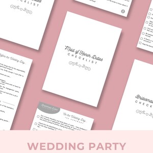 Wedding Party Planner Checklist Printable Bundle Bridesmaid Duties Maid ...