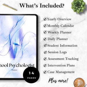 School Psychologist Planner Printable Counselling Tracker Mental Health ...