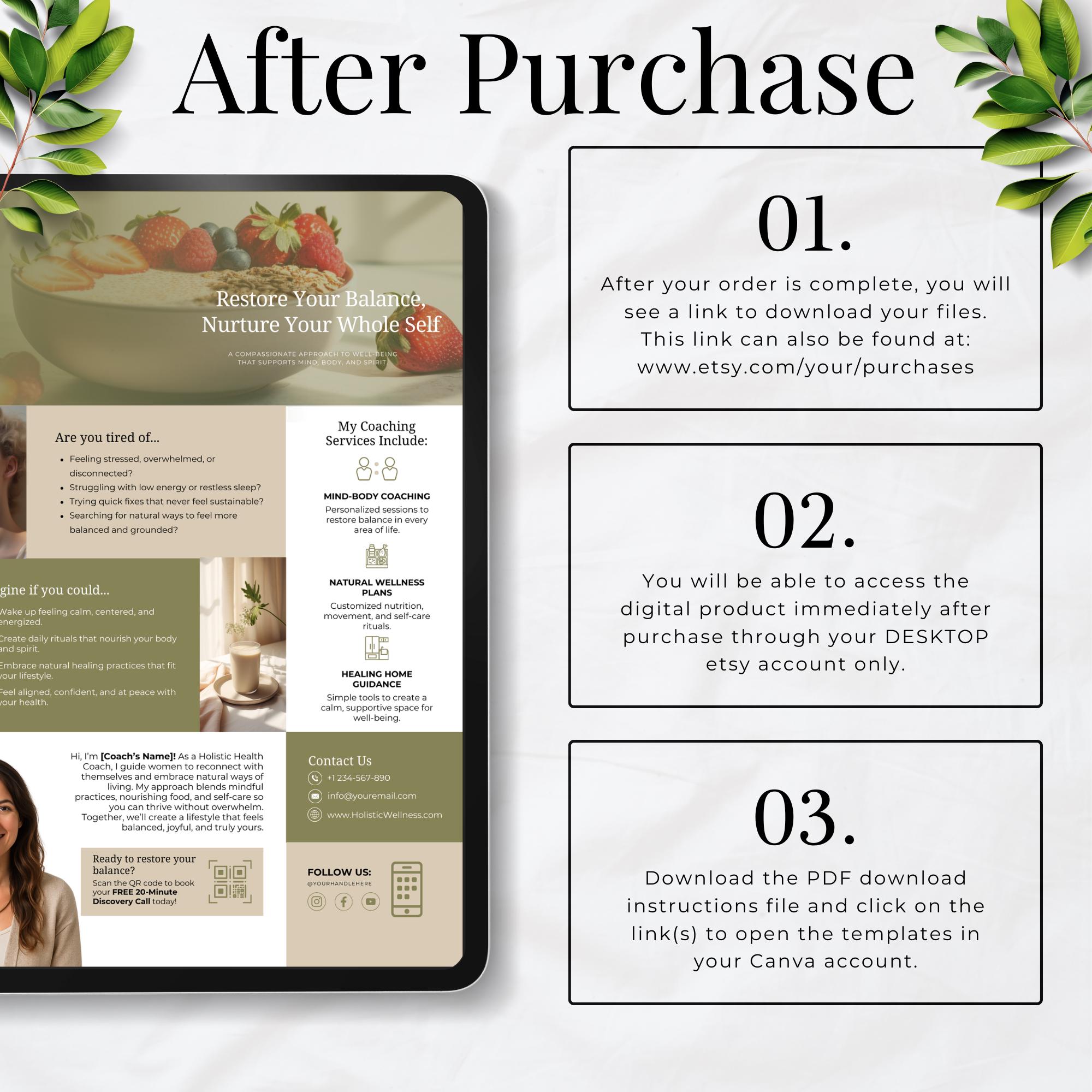 Holistic Coach Flyer Template, Digital Download Canva Design, Wellness ...