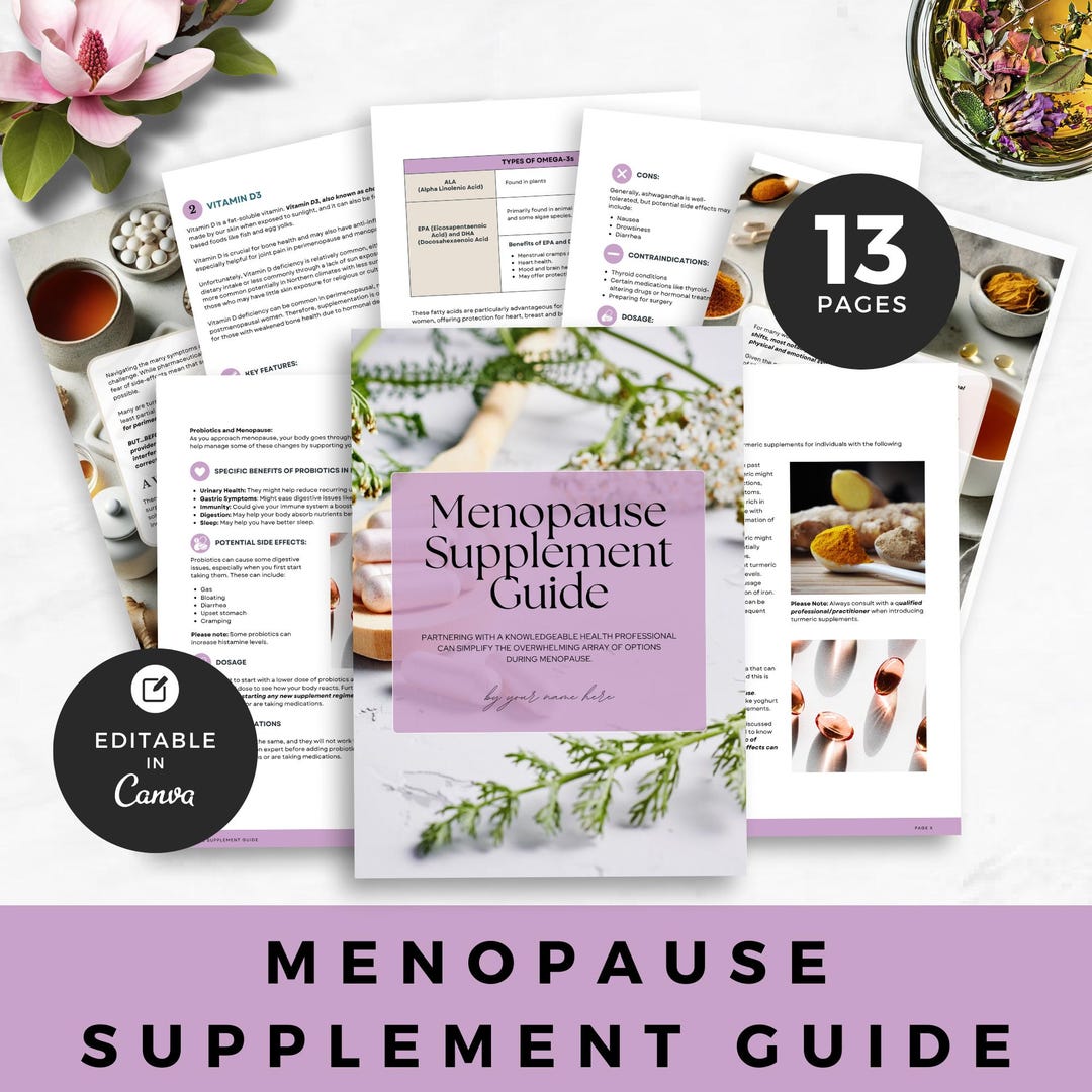Editable Menopause Supplement Guide Template for Menopause Coach Lead ...