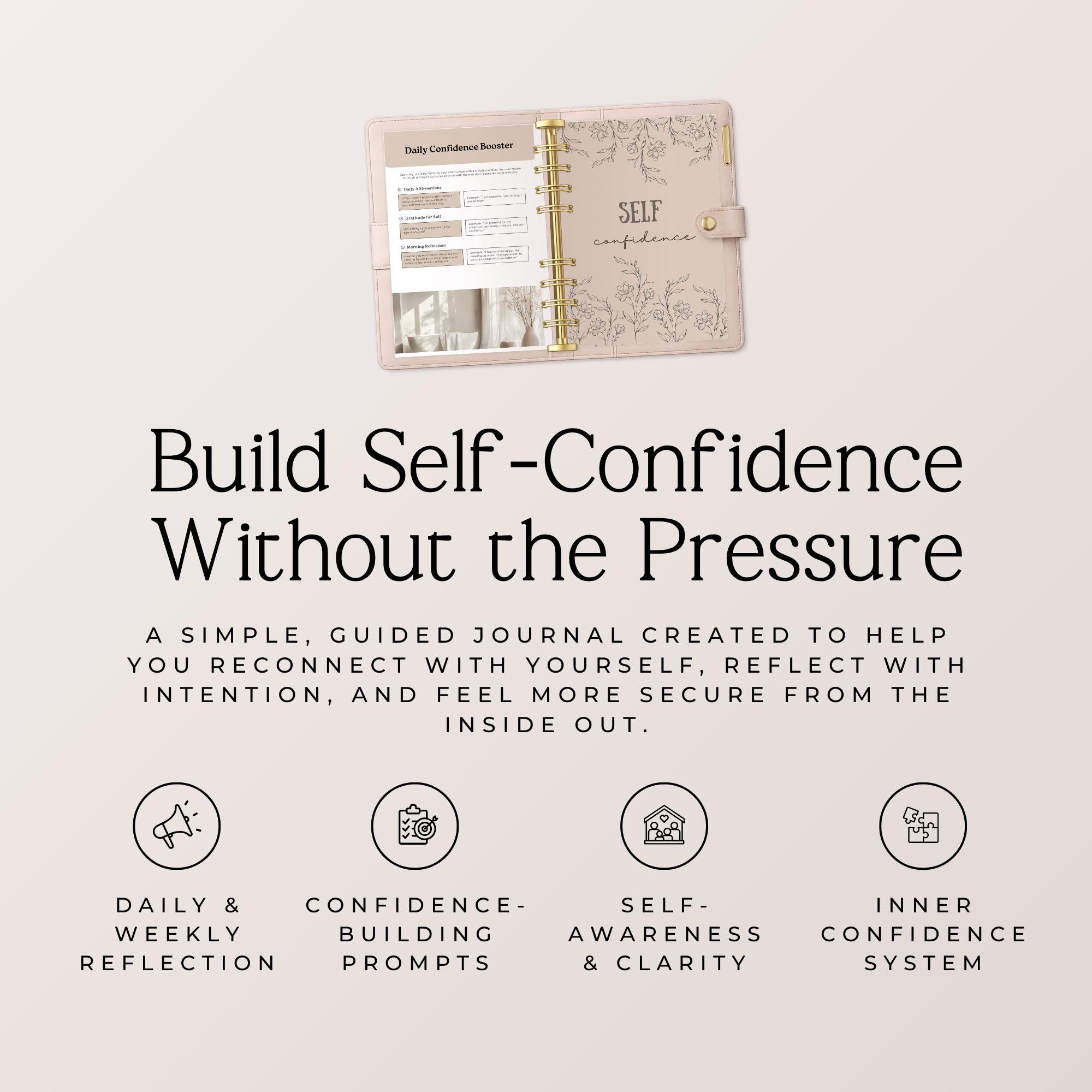 Self Confidence Journal Printable, Self Esteem Workbook PDF, Guided ...