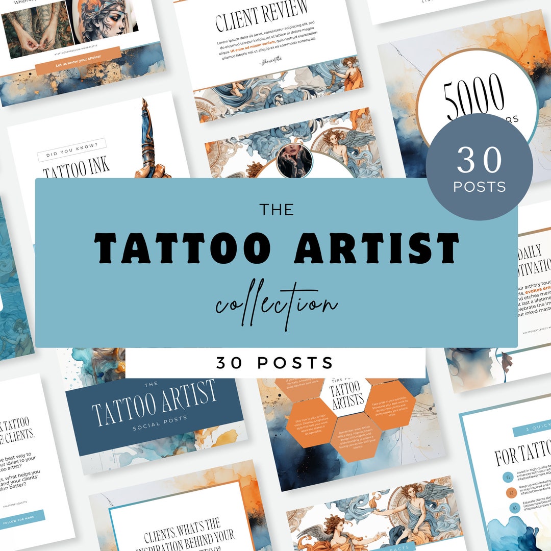 Tattoo Artist Instagram Templates Editable Social Media Canva Template ...