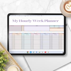 Hourly Weekly Planner Spreadsheet, Time Blocking Calendar, Google ...