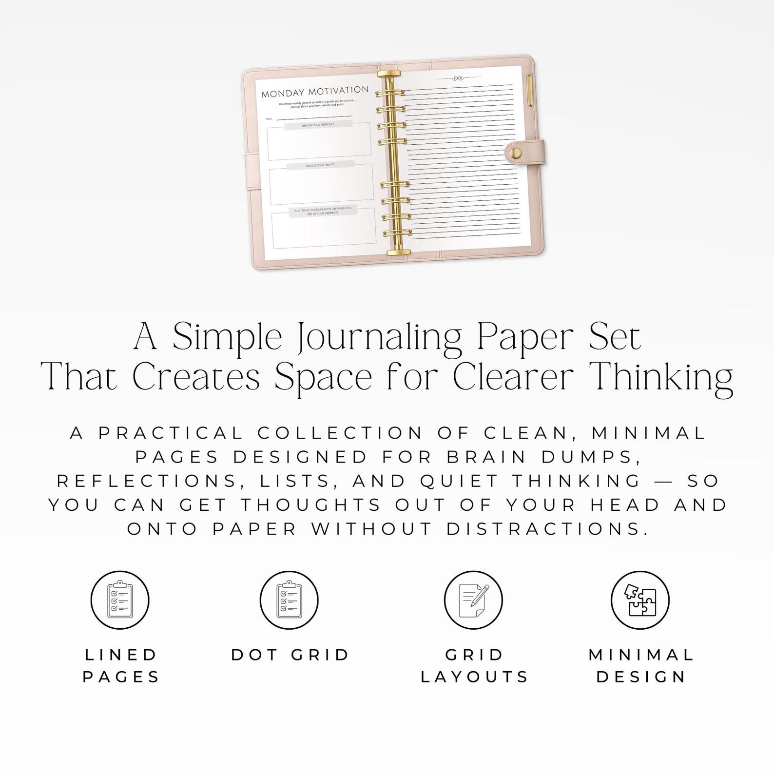 Printable Reflection Journal Templates, Daily Reflection Pages, Habit ...