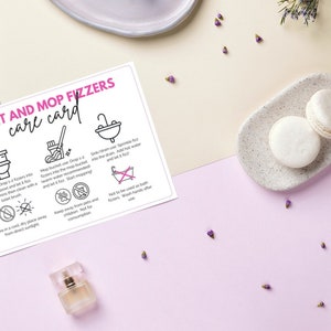 Toilet and Mop Bomb Care Card Toilet Bomb Label Mop Fizzer - Etsy