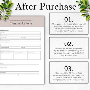Professional Organizer Form Bundle Home Organizer Template Client ...