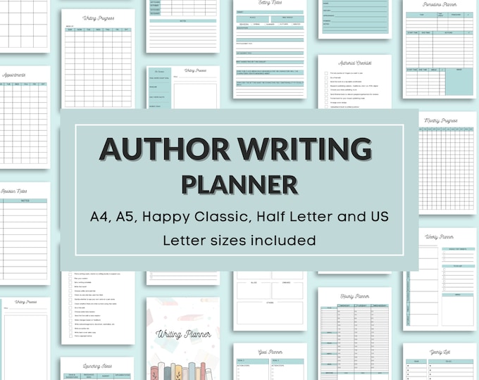 Printable Novel Planner | Writing Workbook | Novel Template| A4 A5 ...