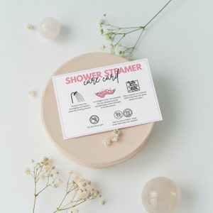 Shower Steamer Care Card Template Shower Mist Printable Instructions ...